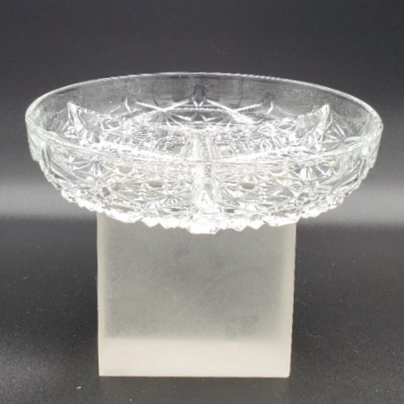 Dining | Vintage Tri Sectioned Cut Glass Serving Trinket Dish | Poshmark
